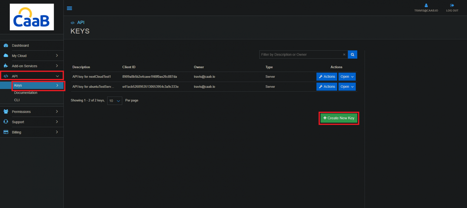 Accessing the API - CaaB