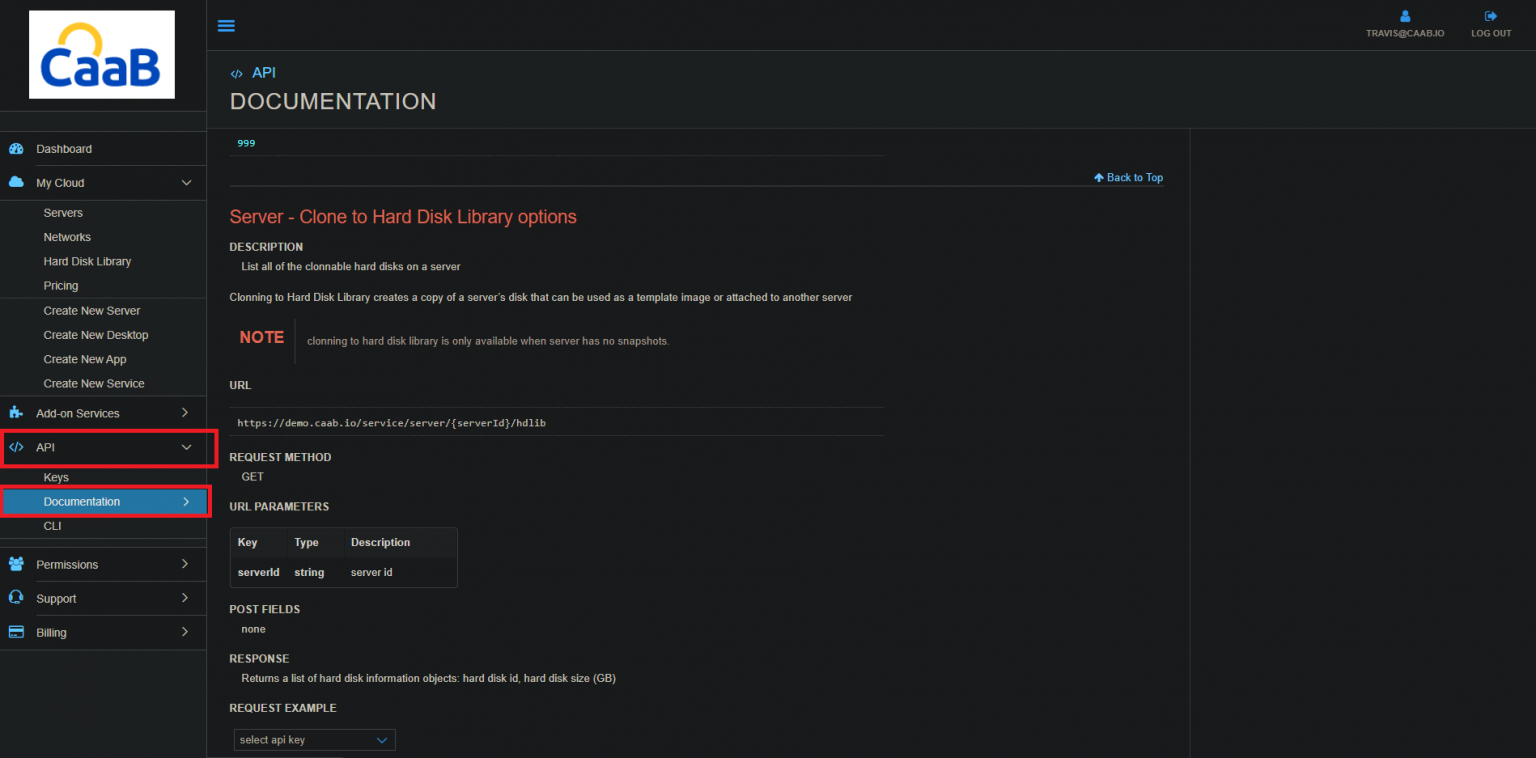 Accessing the API - CaaB